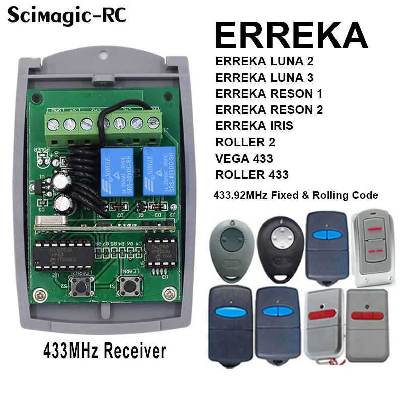 ERREKA-RESON-1-RESON-2-Erreka-LUNA-2-LUNA3-Garage-Receiver-433mhz-Fixed ...