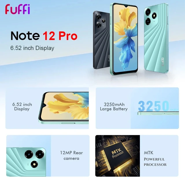 Global FUFFI Note 12 Pro Smartphone Android 64GB ROM 3250mAh Mobile ...
