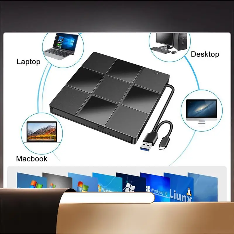 1 Piece 7-In-1 External Multi-Function Optical Drive USB Computer DVD ...