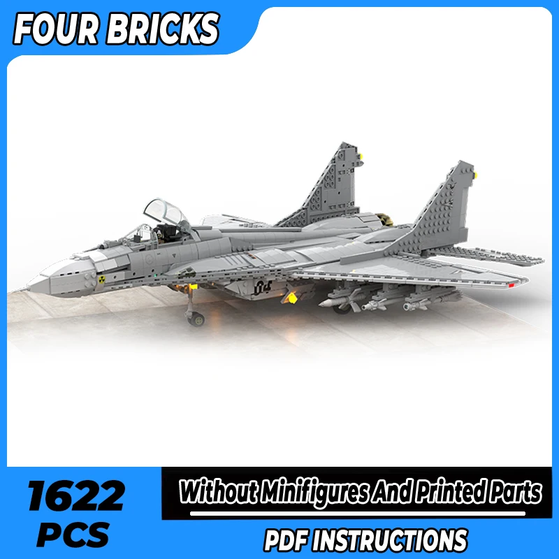 Moc-Building-Bricks-Military-Model-MIG-29-Fighter-Jet-Technology-Modular-Blocks-Holiday-Gift ...