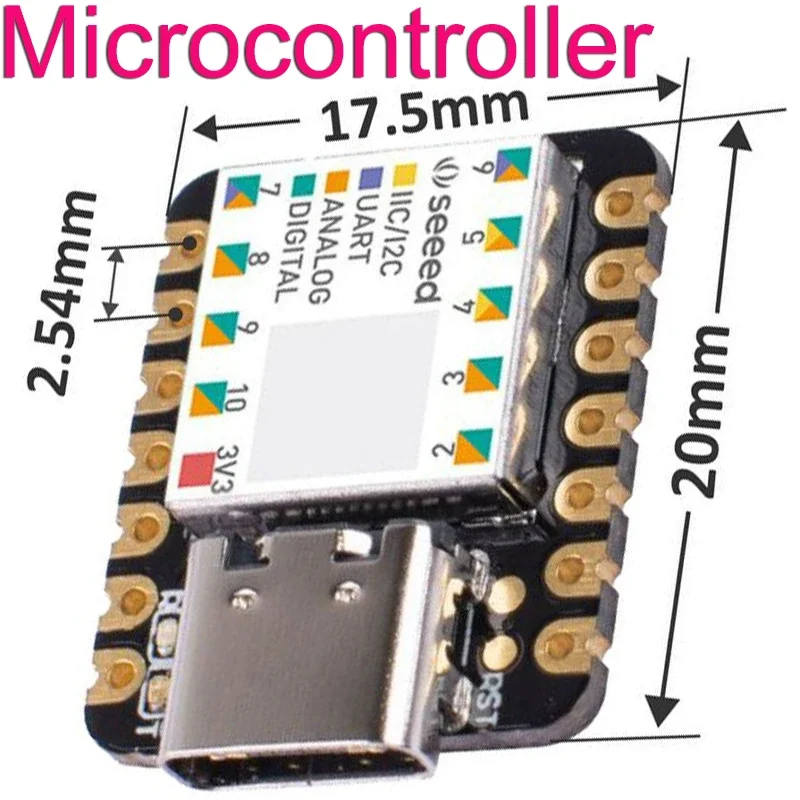 Microcontroller Seeeduino XIAO SAMD21 Cortex M0+ Nano 48MHZ SPI I2C ...