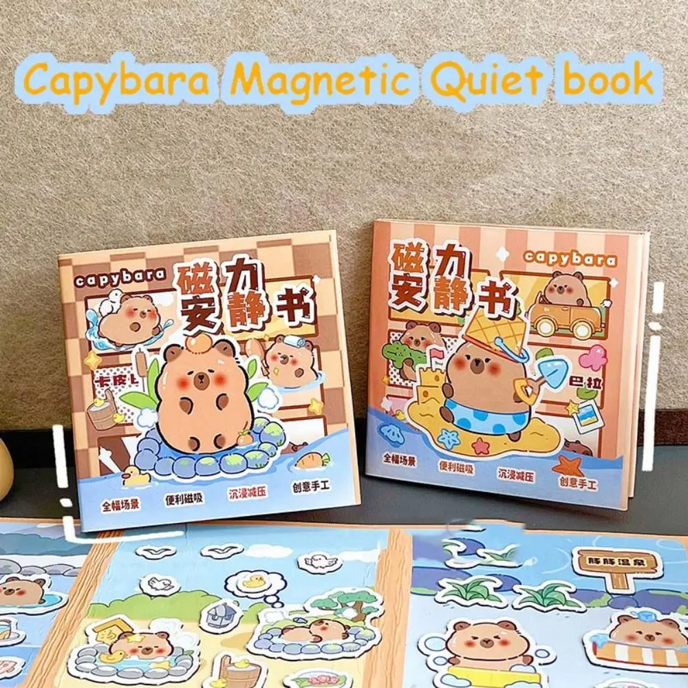 Kawaii-Handmade-Magnetic-Quiet-book-Cartoon-Paper-Capybara-Sticker-Book ...