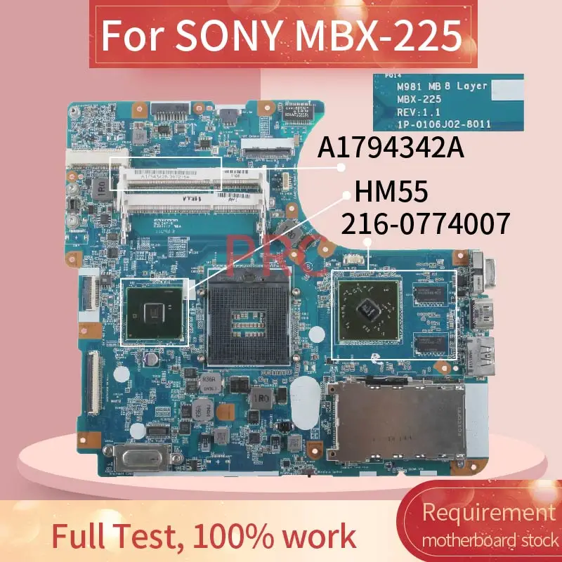 M981 MBX 225 Para SONY VPCEC PCG 9111L Laptop Motherboard A1794342A ...