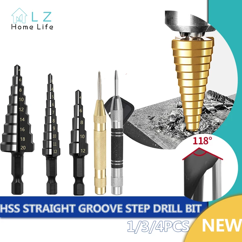 3Pcs-HSS-Straight-Groove-Step-Drill-Bit-3-12mm-4-12mm-4-20mm-Titanium ...