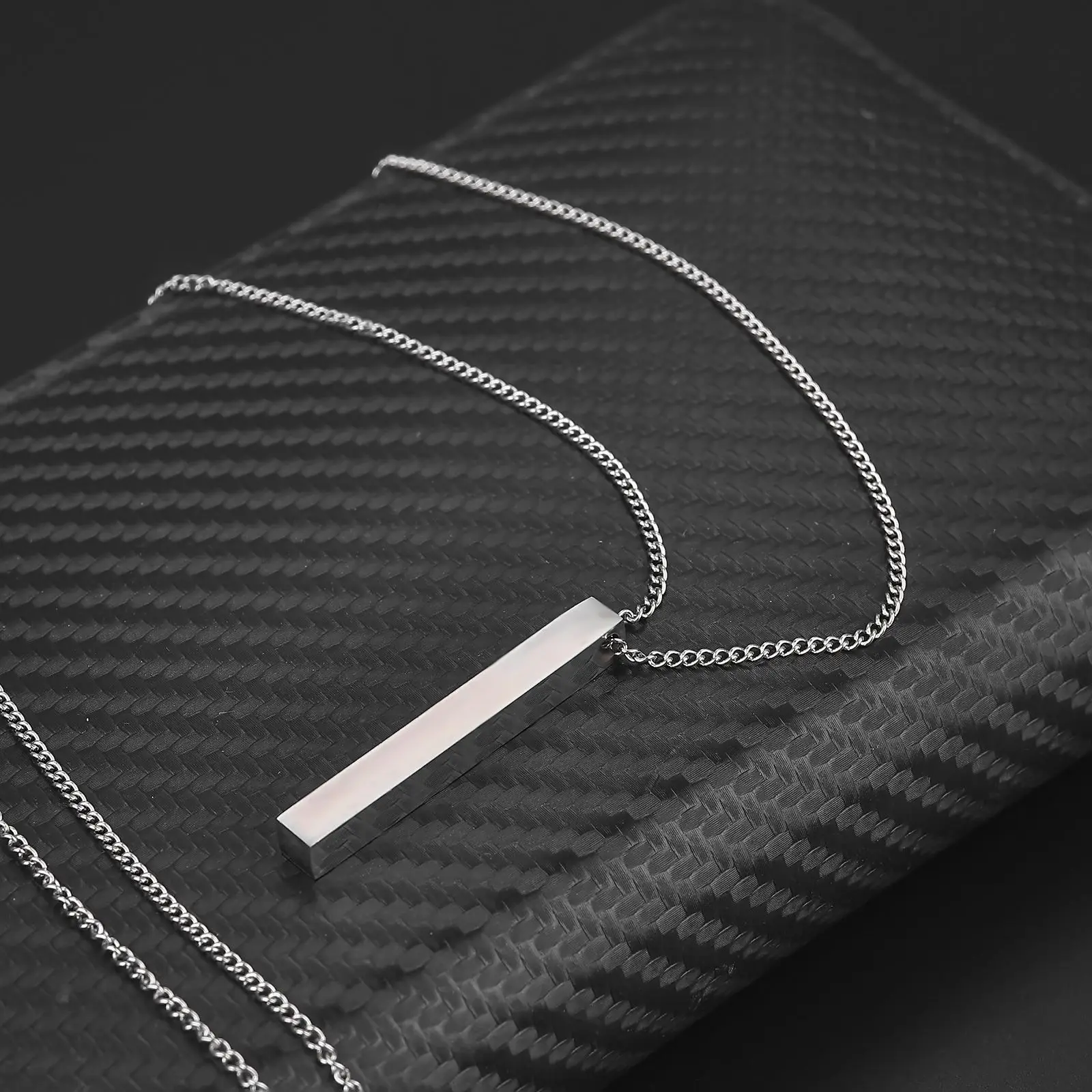 LIEBE-ENGEL-collar-con-colgante-rectangular-para-hombre-Gargantilla ...