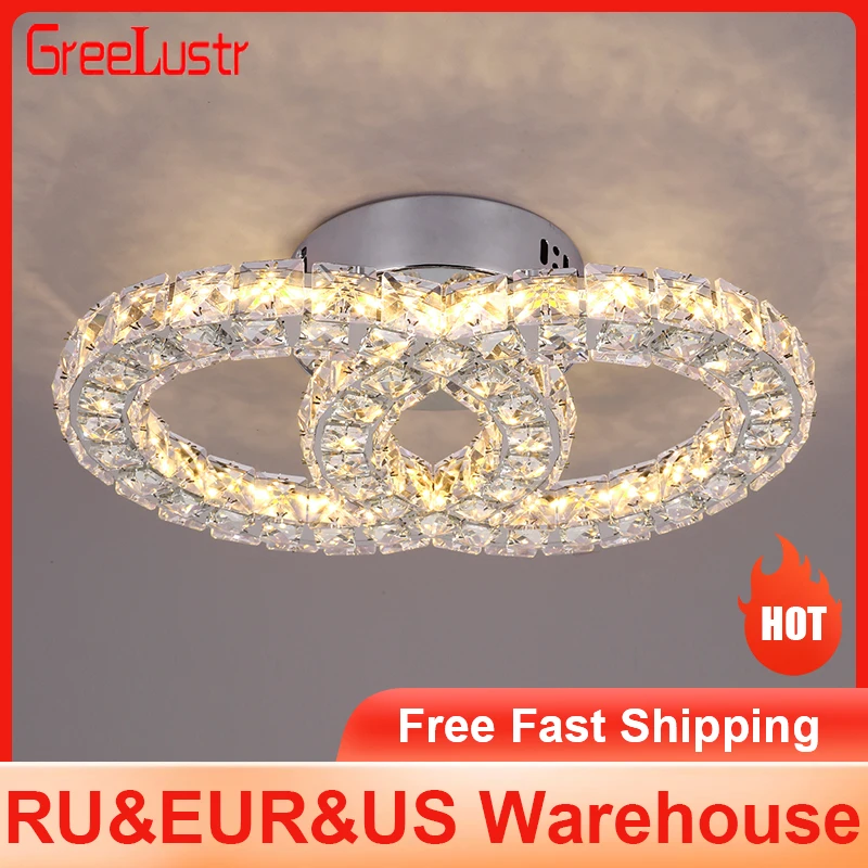 Crystal-Modern-Led-Ceiling-Light-Living-Room-Bedroom-Surface-Mounted ...