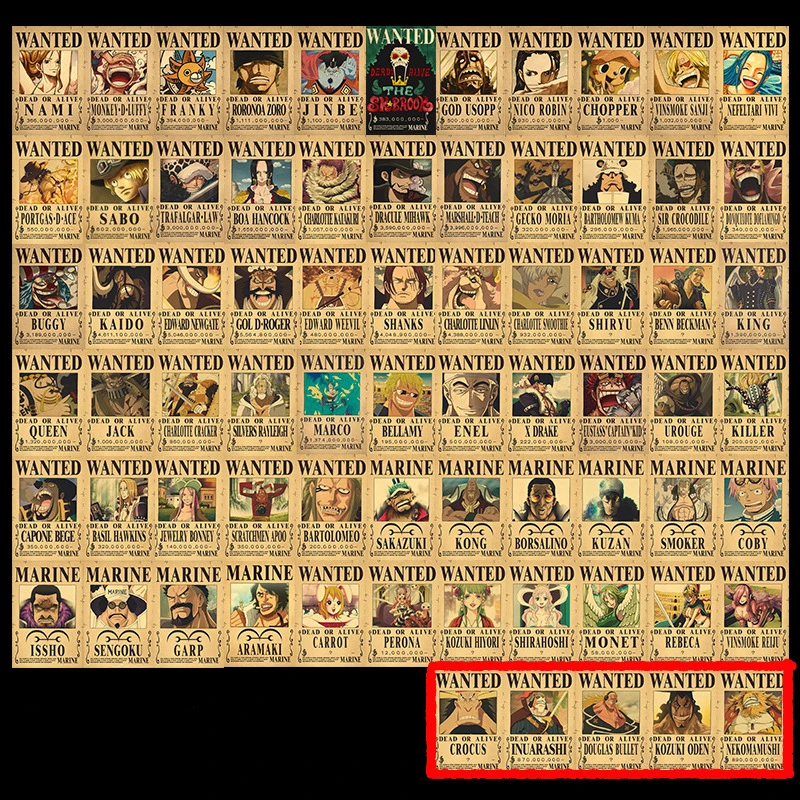A-whole-set-of-Anime-One-Piece-Luffy-Wanted-Warrant-Posters-for-Kids ...