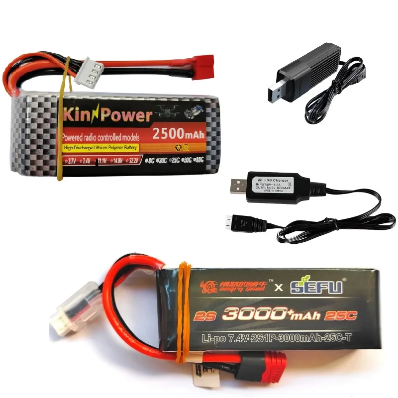 3S 11.1V 2500mAh 25C /2S 7.4V 3000mAh 25C Lipo battery for MJX Hyper Go 14209 14210 1/14 high ...