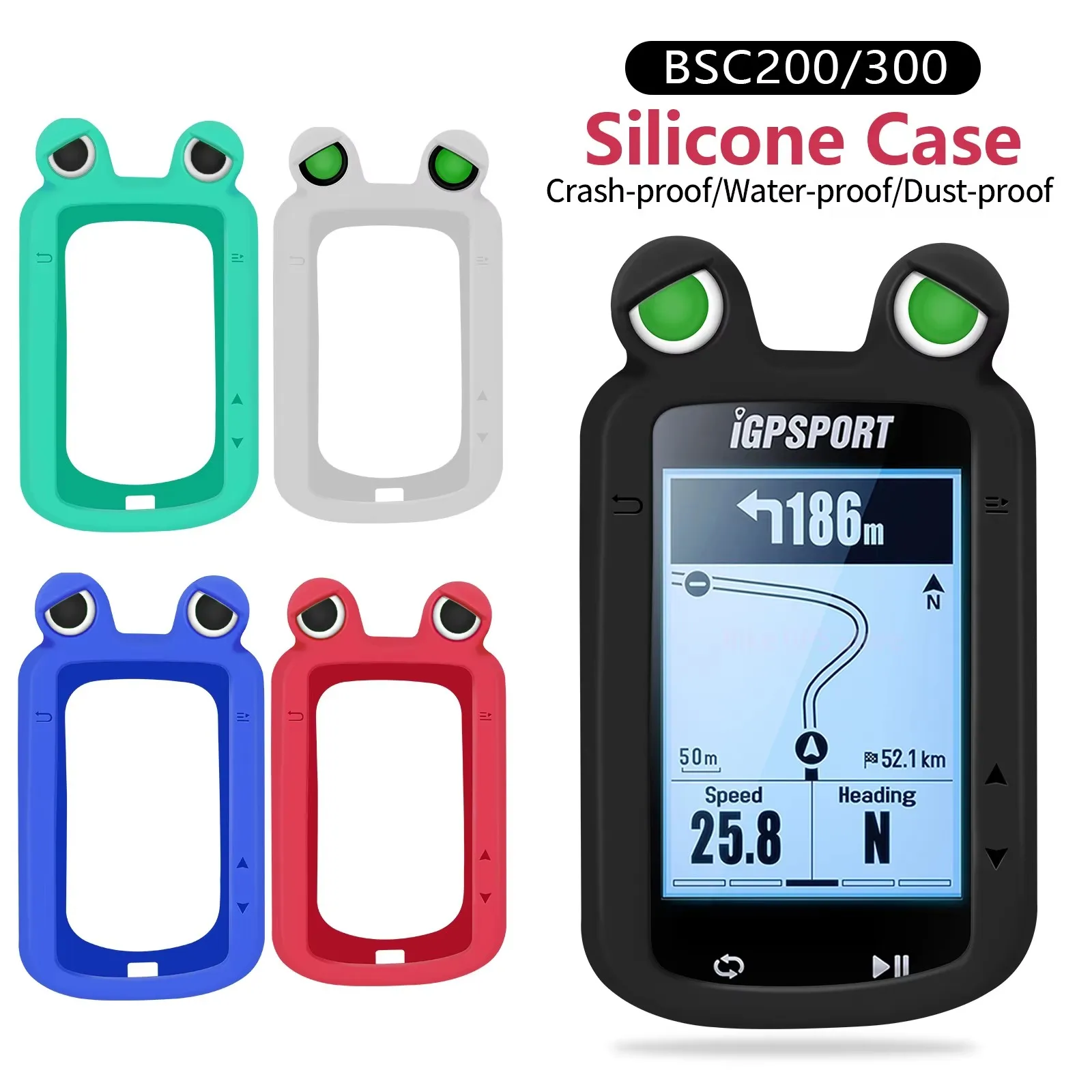 IGPSPORT-BSC200-300-Bike-Computer-Silicone-Cover-GPS-Speedometer-Frog-s ...
