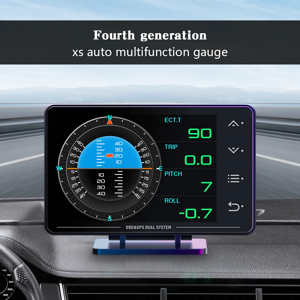 Newest-XS-HUD-OBD2-GPS-Head-up-Display-Water-temperature-Oil-Pressure ...