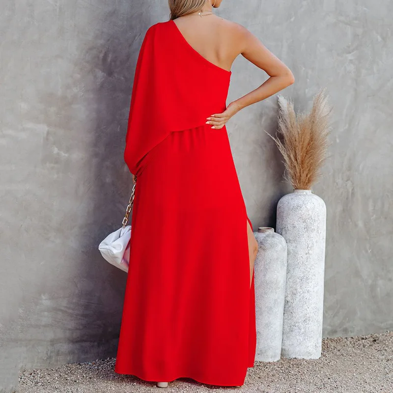 One Shoulder Batman Sleeve Party Solid Color Casual Elegant Design Boho ...