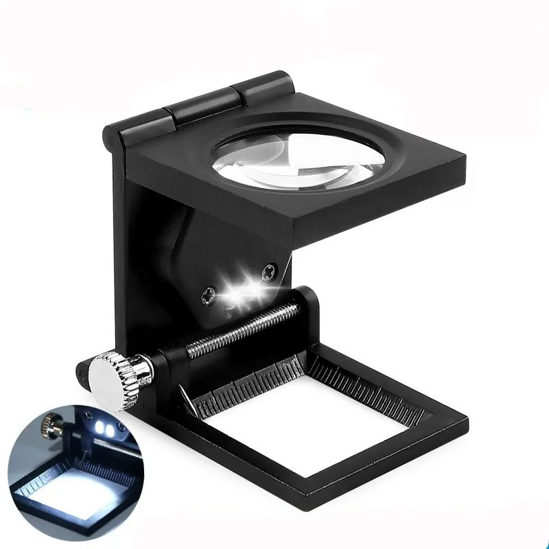 Mini-lupa-con-luces-LED-de-escala-lupa-port-til-plegable-de-aleaci-n ...
