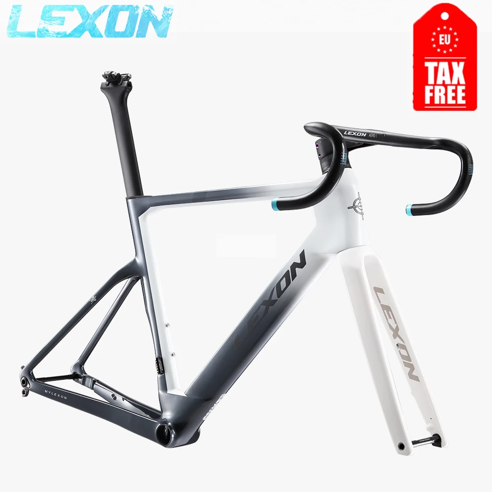Lexonディスクブレーキカーボンロードバイクフレーム完全隠しケーブルラインフレームセットスルーアクスルT1000カーボンディスク道路自転車 ...