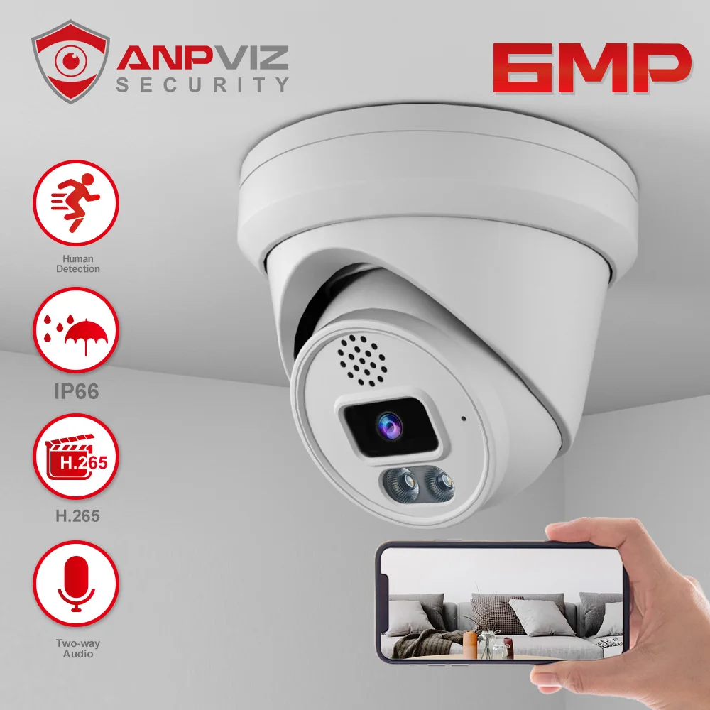 Anpviz 6MP ColorVu POE IP Camera Outdoor Security Protection Camera ...