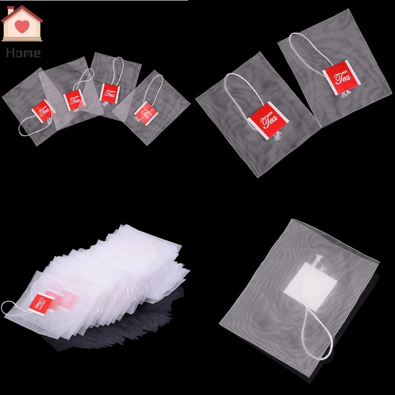 100Pcs-Transparent-Nylon-Teabags-Empty-Tea-Bags-Disposable-Nylon-Tea ...