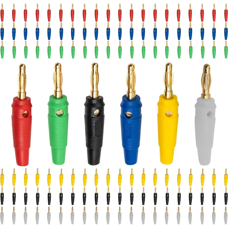 20pcs-4mm-Pure-Copper-Gold-Plated-Banana-Plugs-Musical-Speaker-Cable ...