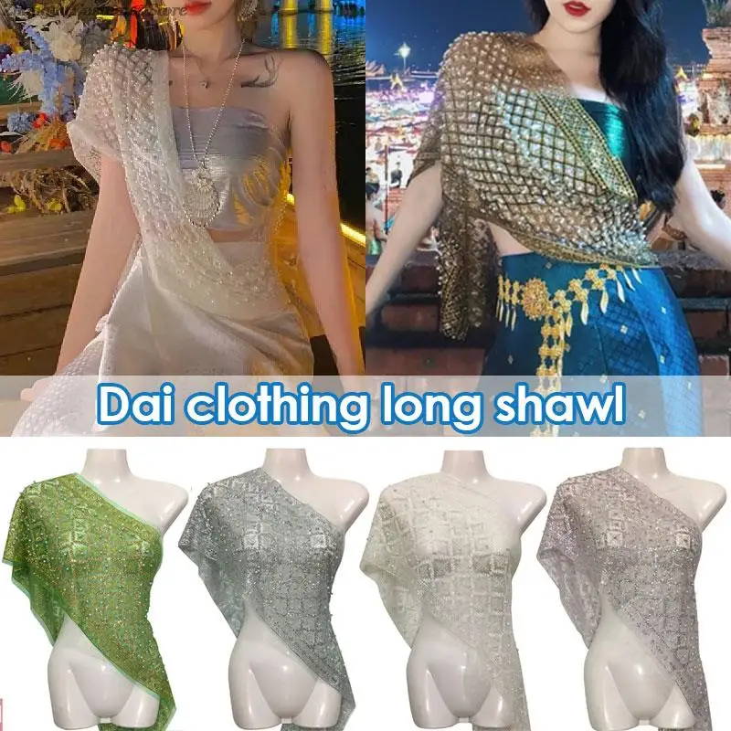 Ethnic-Style-Thailand-Shawl-Glitter-Scarf-Mesh-Wrap-Cape-Thai ...