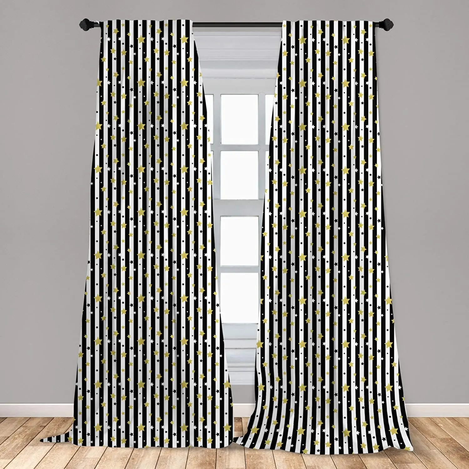 Cortinas de rayas de fondo de líneas blancas y negras con estampado de ...