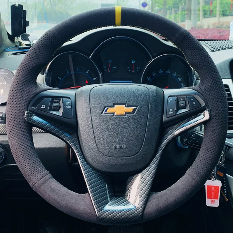 Car Steering Wheel Braid Cover Suede Leather For Chevrolet Cruze ...