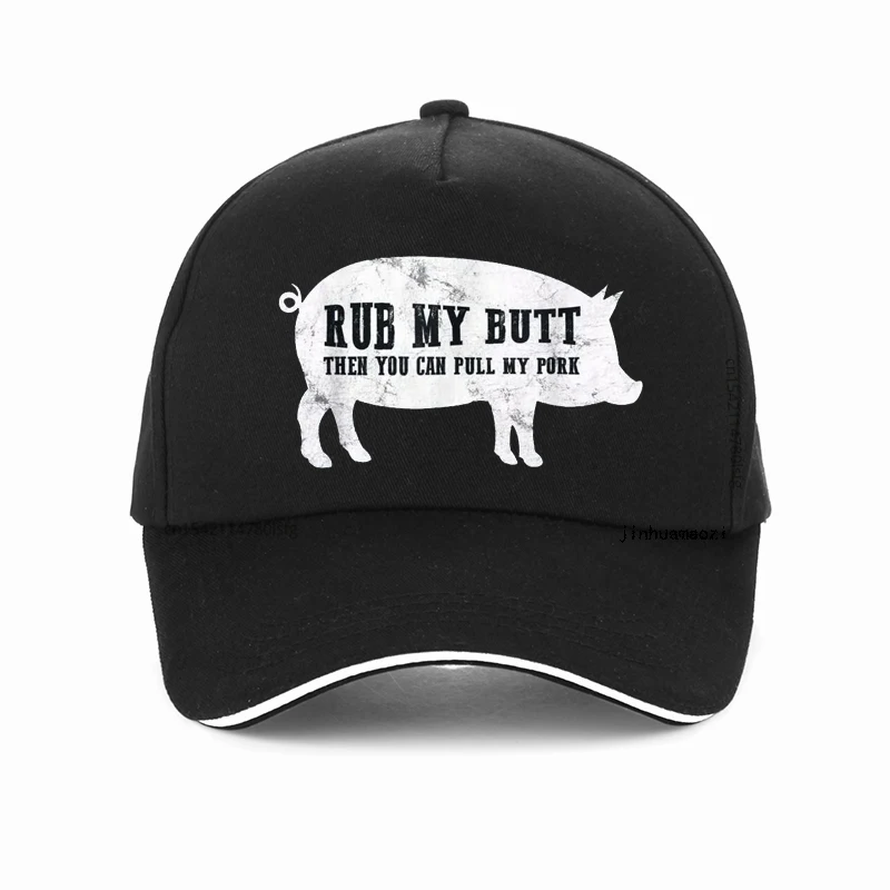 Rub-My-Butt-Then-You-Can-Pull-My-Pork-Funny-BBQ-hat-Creative-design-PIG ...
