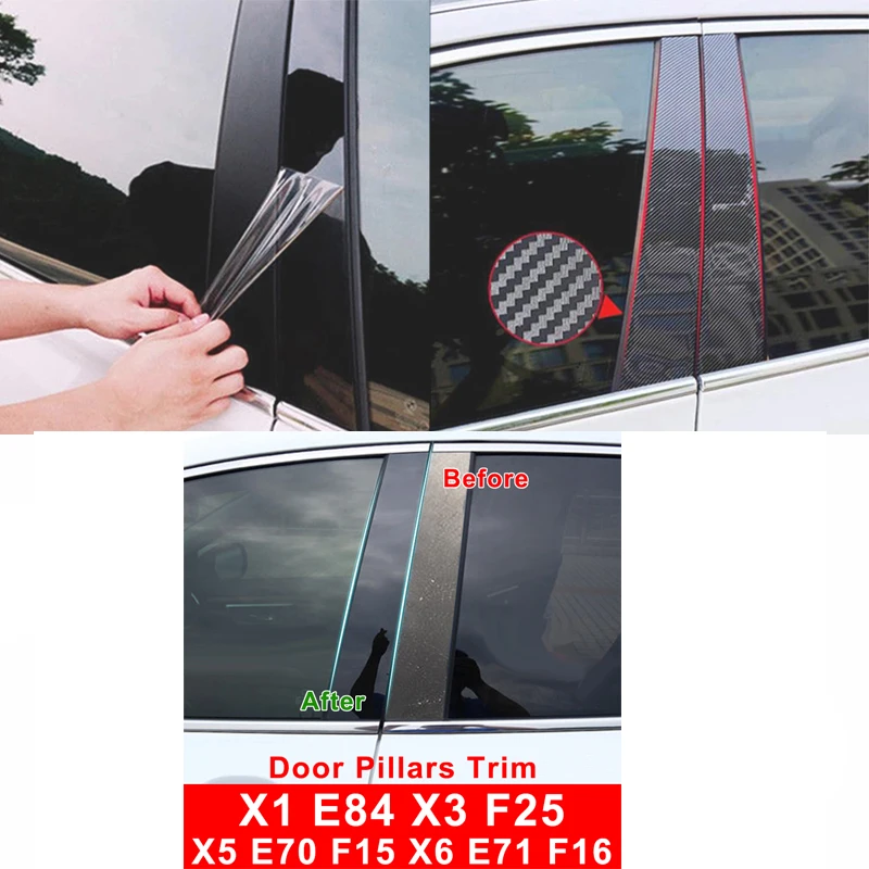 Car Door Pillar Post Trim Stickers For BMW X3 F25 G01 X5 E70 F15 X6 E71 ...