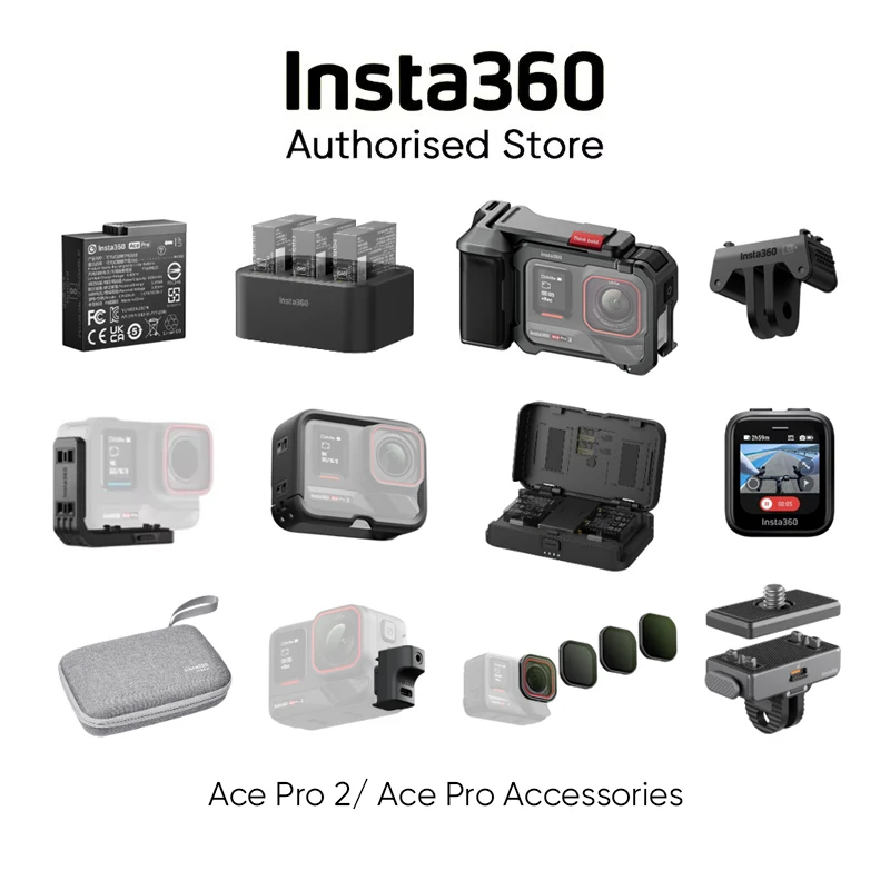 Insta360 Ace Pro 2 Xplorer Grip Kit Portable Charging Case Battery Fast ...