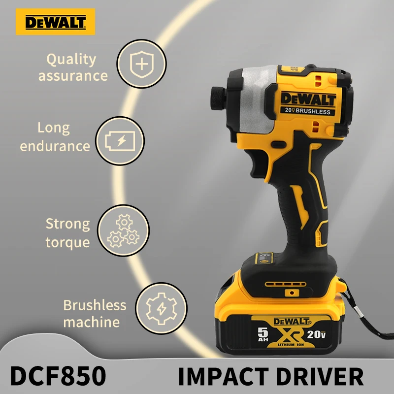 DEWALT-DCF850-Cordless-Impact-Driver-Tool-Brushless-Motor-205NM-Cordless-Impact-Drill-Tool-20V ...