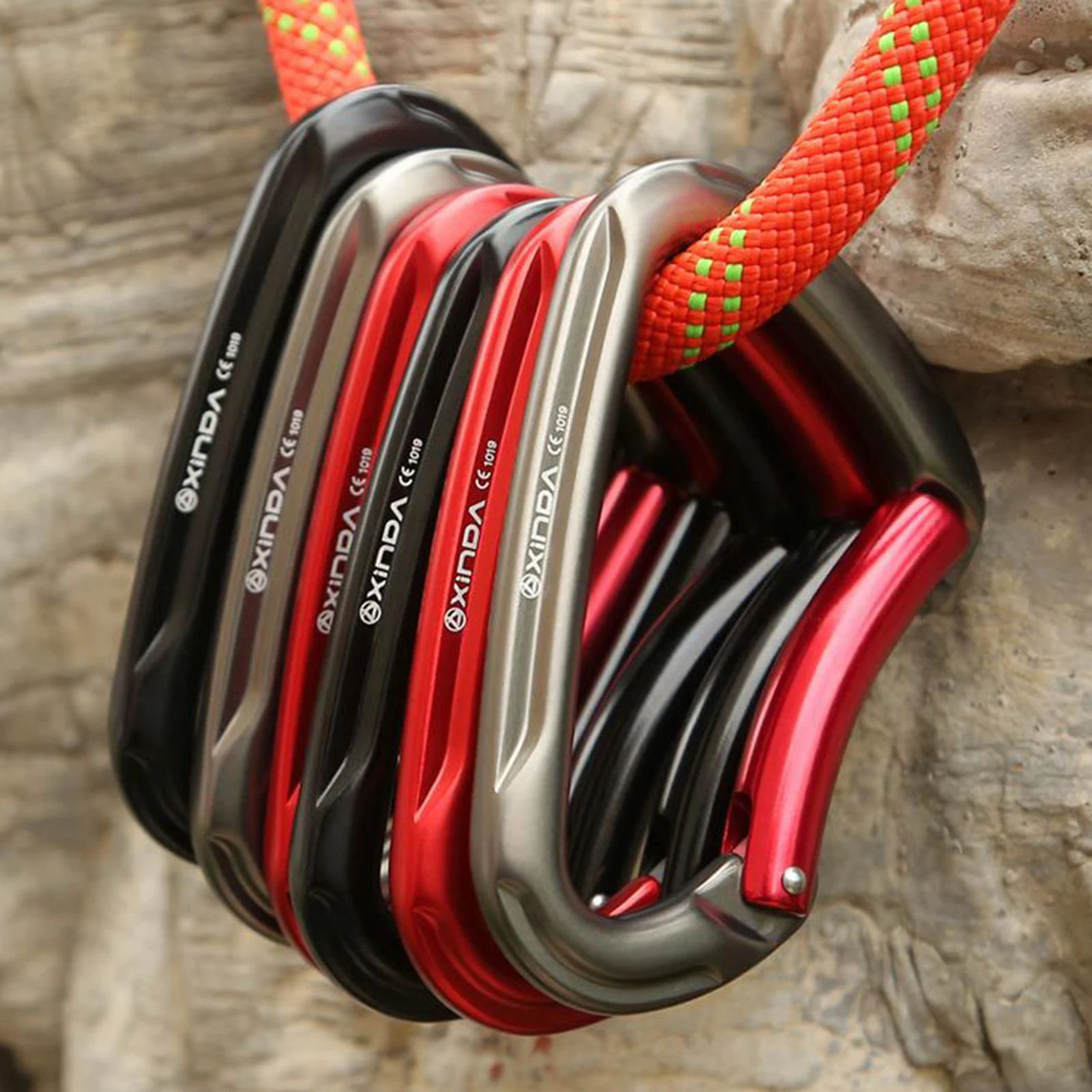 25KN-Carabiner-4-Gate-Auto-Locking-Lock-Keychain-Clasp-Spring-Snap-Key ...