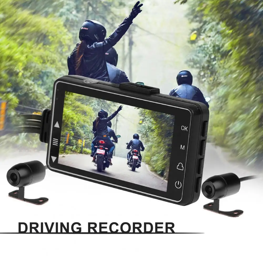 Motorcycle DVR Full HD-compatible Motorcycle Camera Dual Cameras Loop ...