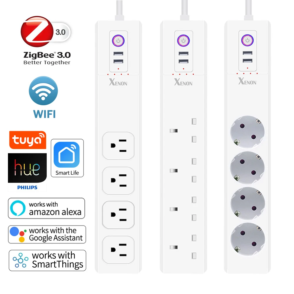 WiFi-Zigbee-Voice-Remote-Control-Smart-Plug-Power-Strip-Extension-Cord ...
