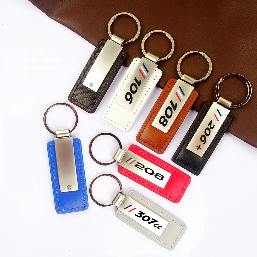 Auto-Classic-keyring-Car-Carbon-Fiber-Fob-Metal-leather-keychain-For ...