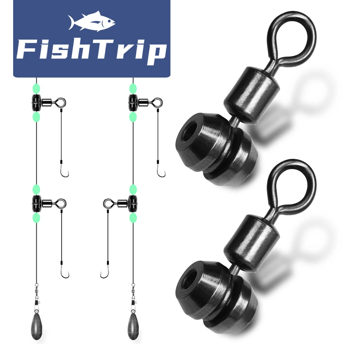 FishTrip-Cross-Line-Swivel-3-way-Swivel-Stainless-Steels-Heavy-Duty ...