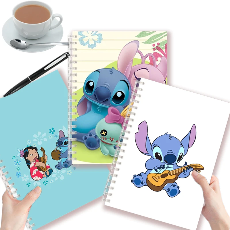 A5-Spiral-Cartoon-Lilo-Stitch-Notebook-Disney-Stationery-Note-Book ...