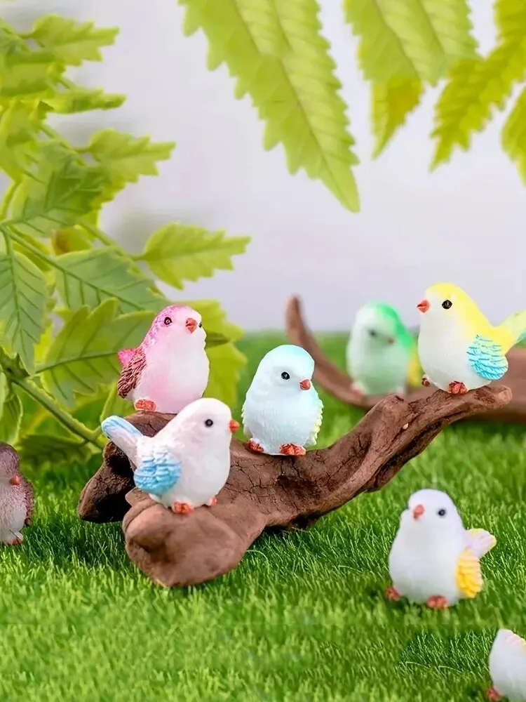 Set of 8 Miniature Bird Figurines – Charming Mini Toys for Animal ...