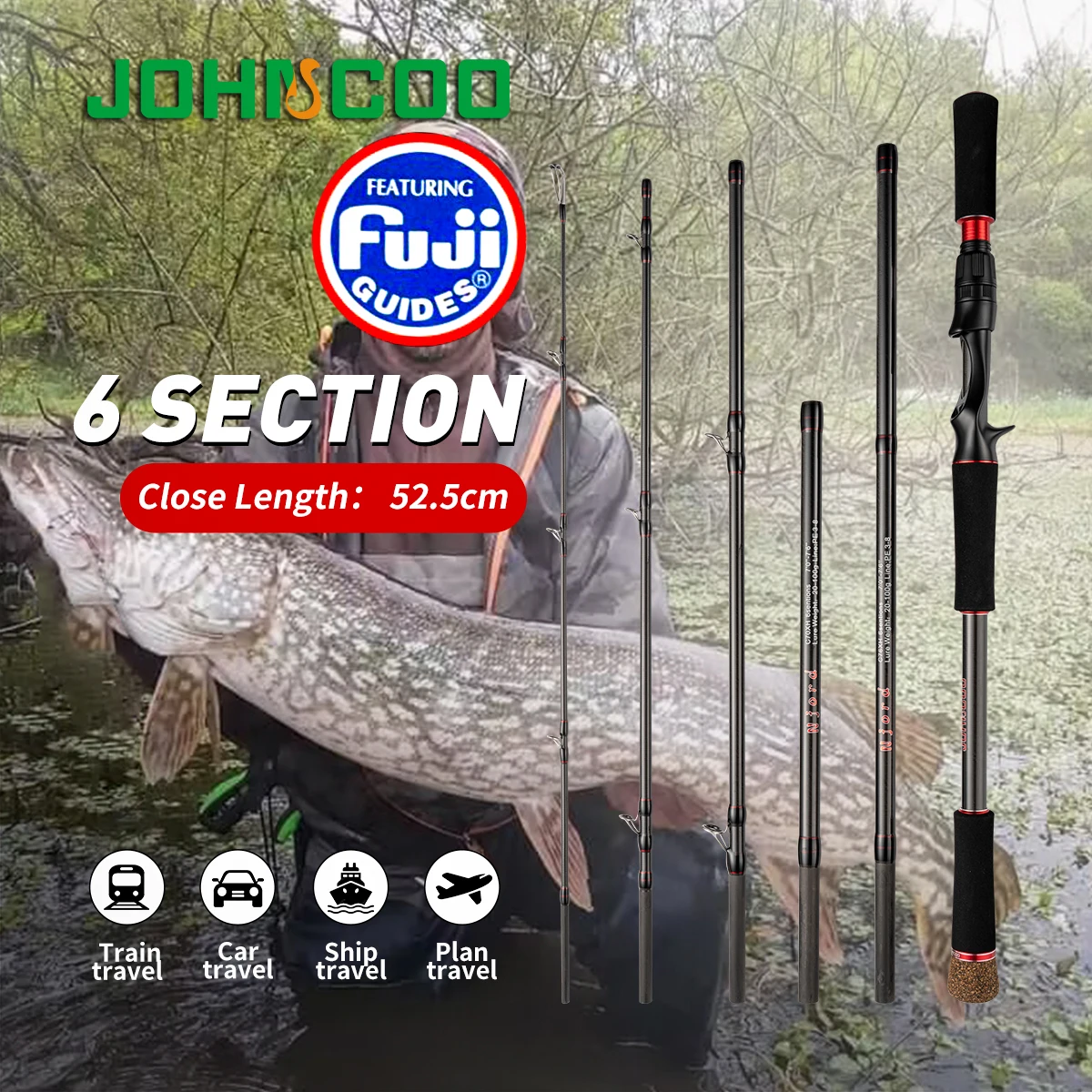 Travel Fishing rod For Big game 2.1m 2.28m SPinning Rod Casting Fishing ...