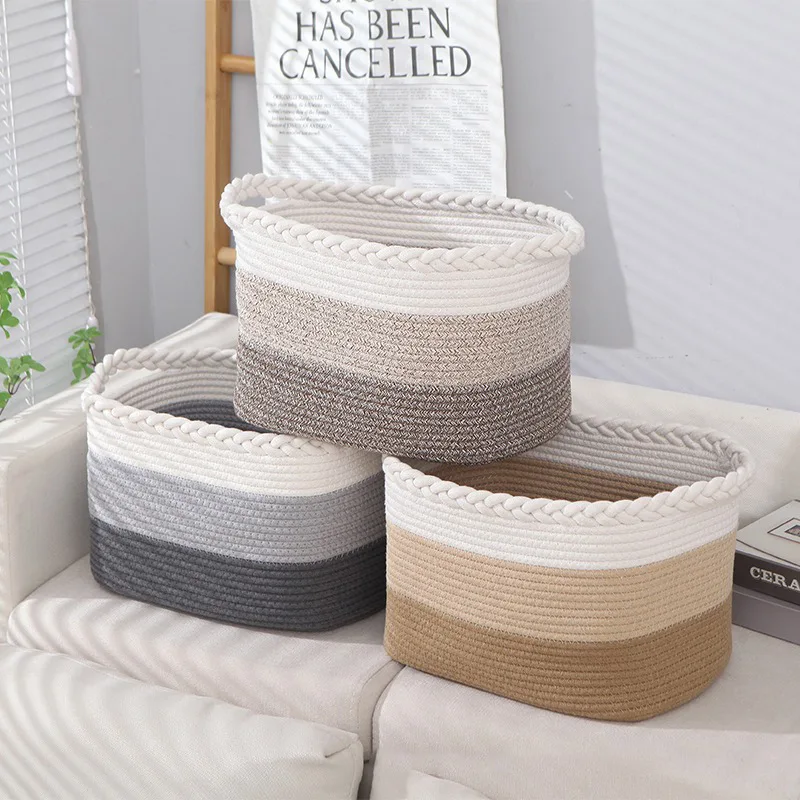 Rope-Woven-Baskets-for-Organizing-Storage-Basket-Basket-Portable-Gift ...