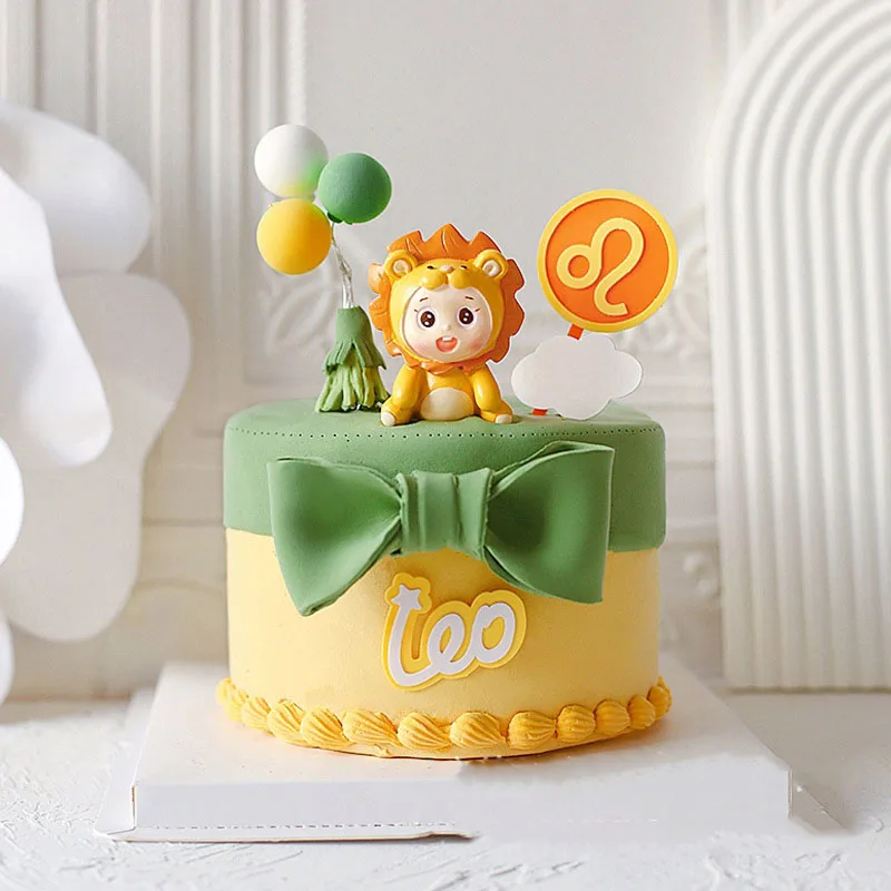 Birthday Cake Decoration Cartoon Leo Baby Lion Cake Topper Kids Jungle ...
