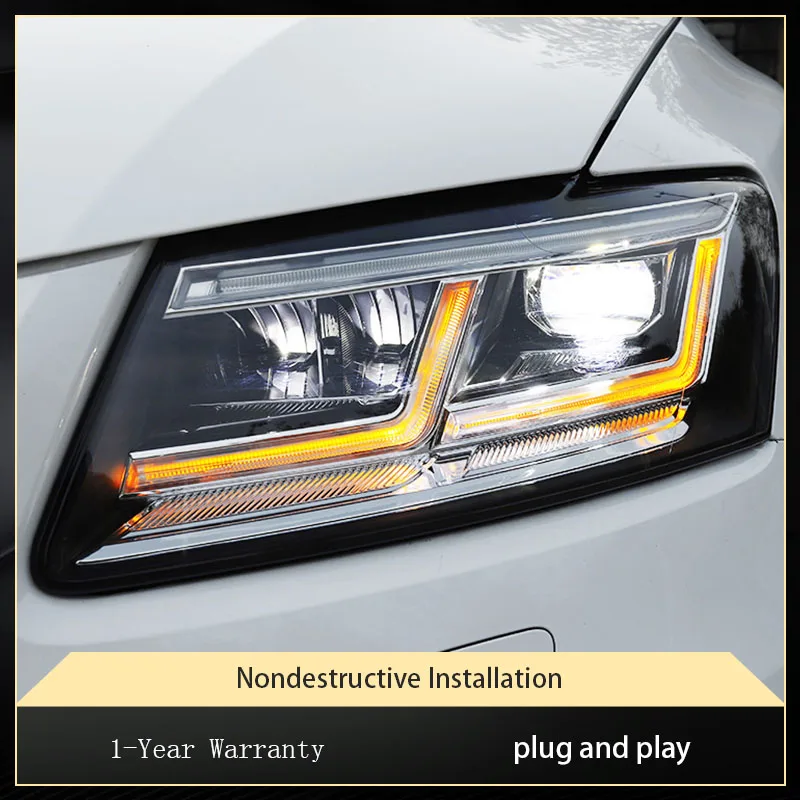 Headights-For-Audi-Q5-2008-2018-Upgrade-LED-Front-Light-Projector-Lens ...