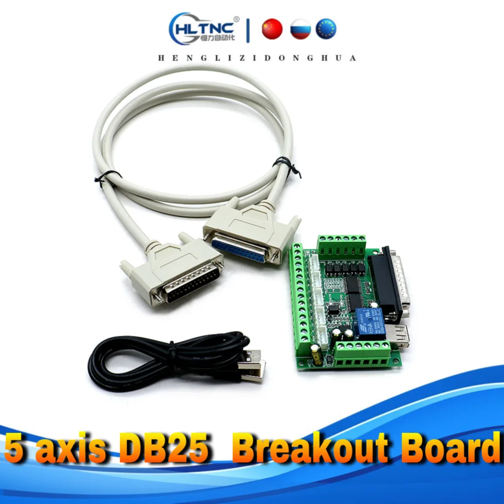 1-CNC-5-axis-DB25-Breakout-Board-interface-adapter-1-DB25-Parallel-cable-1-USB-cable.jpg