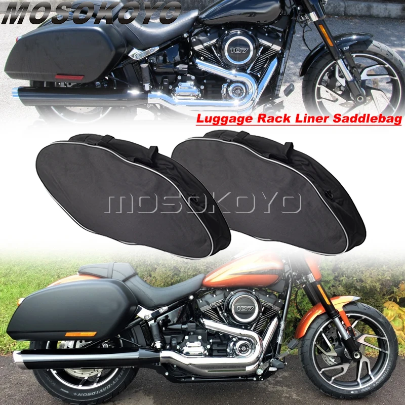 Motorcycle Saddle Bag Luggage Liner Saddlebag For FLSB Softail Sport Glide FXLRST Low Rider ST ...