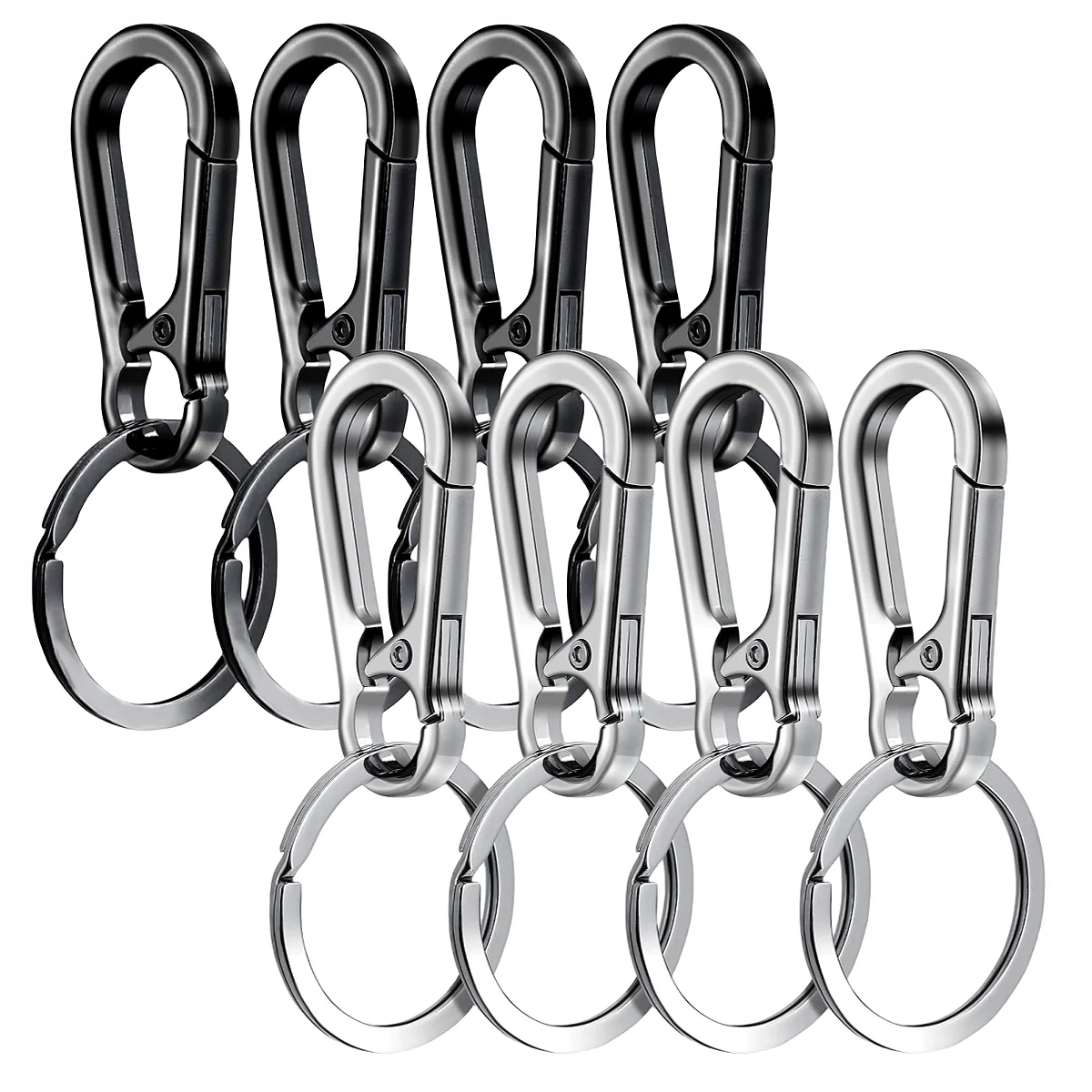 8Pcs-Carabiner-Clip-Keychain-Metal-Carabiner-Shape-Key-Ring-Keyring-Key ...