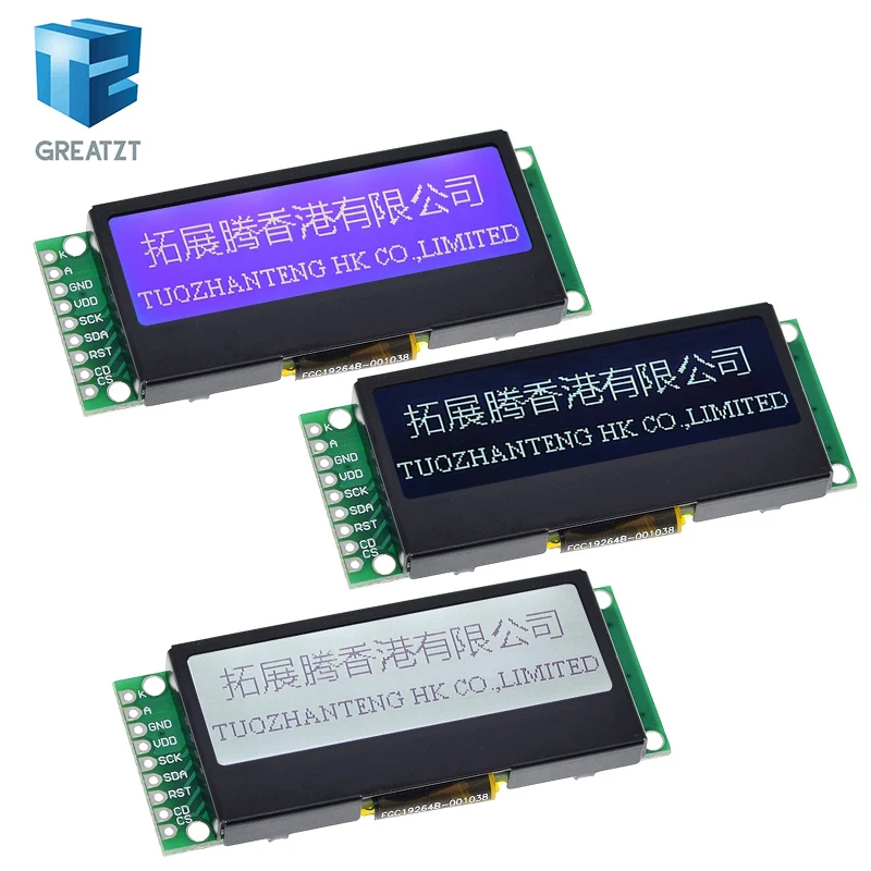 Módulo LCD de matriz gráfica LCD19264, 192x64, 192X64, pantalla de 3,3 ...