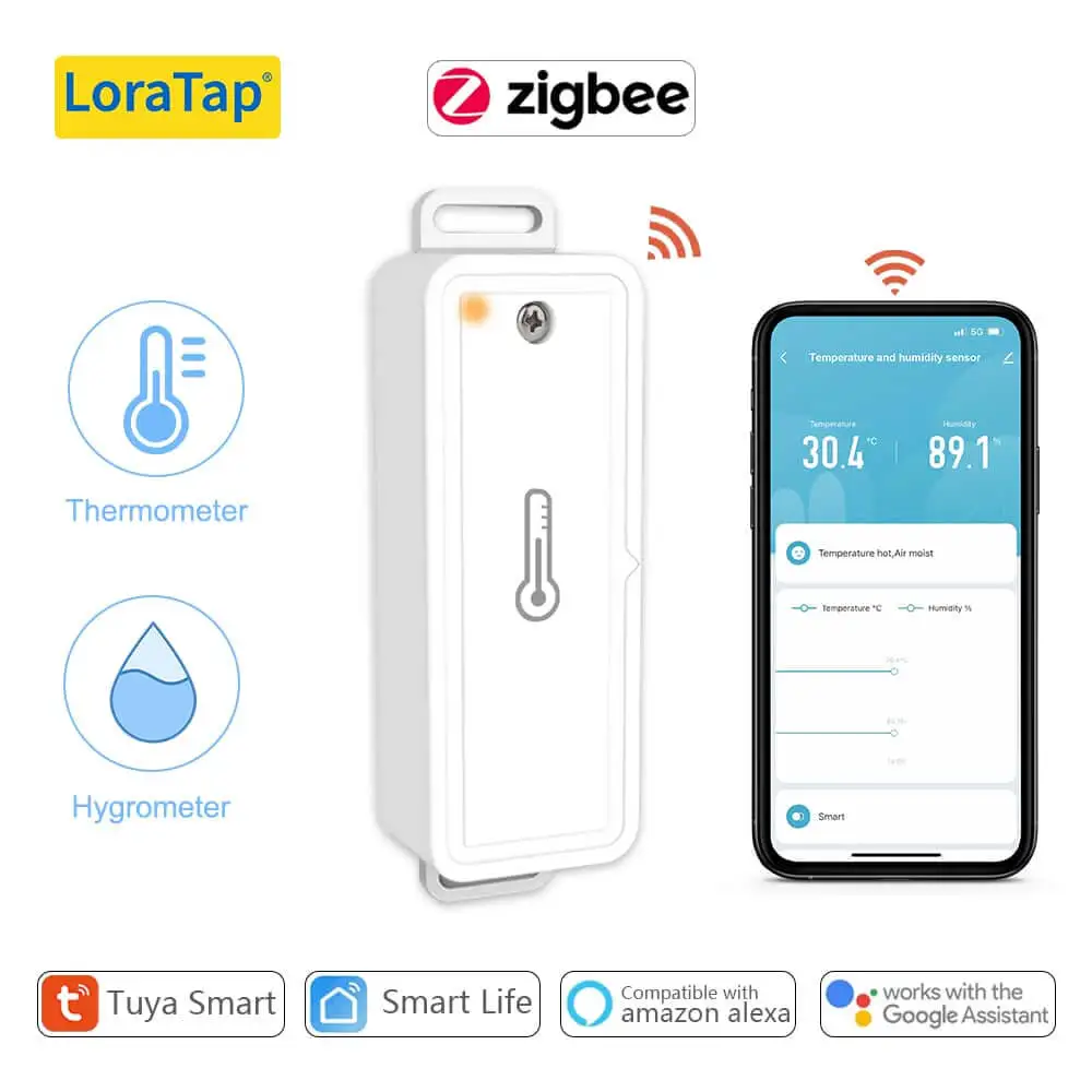 Loratap Zigbee 3.0 Temperature And Humidity Sensor Tuya Smart Life Intelligent Adjust ...
