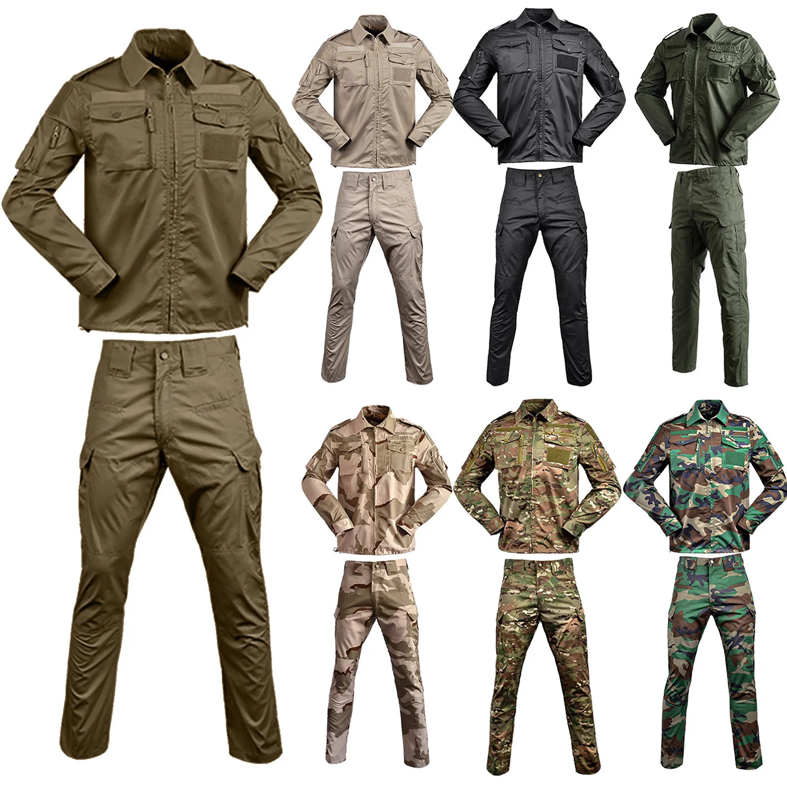 2-Piece-Sets-Men-Breathable-Camo-Hunting-Clothes-Cargo-Suits-Camping ...