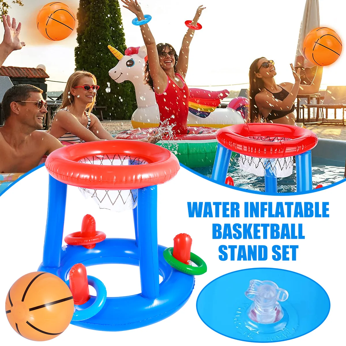 Inflatable Basketball Rack Swimming Pool Toy Water Parent-child ...