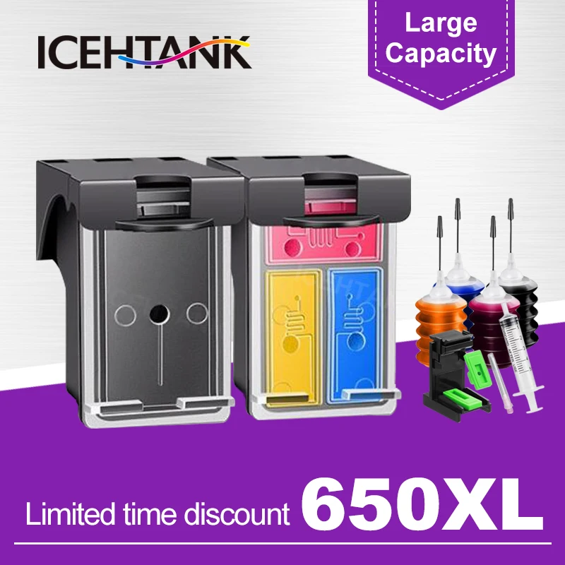 For-HP-650-650XL-Refillable-CISS-Ink-Cartridge-for-HP650-Deskjet-1010 ...