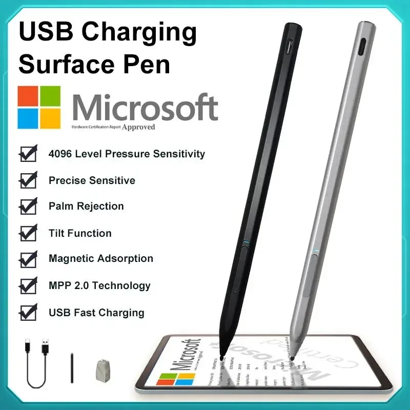 2024-Capacitive-Stylus-Pen-for-Surface-Pro-USB-C-Charging-4096-for ...