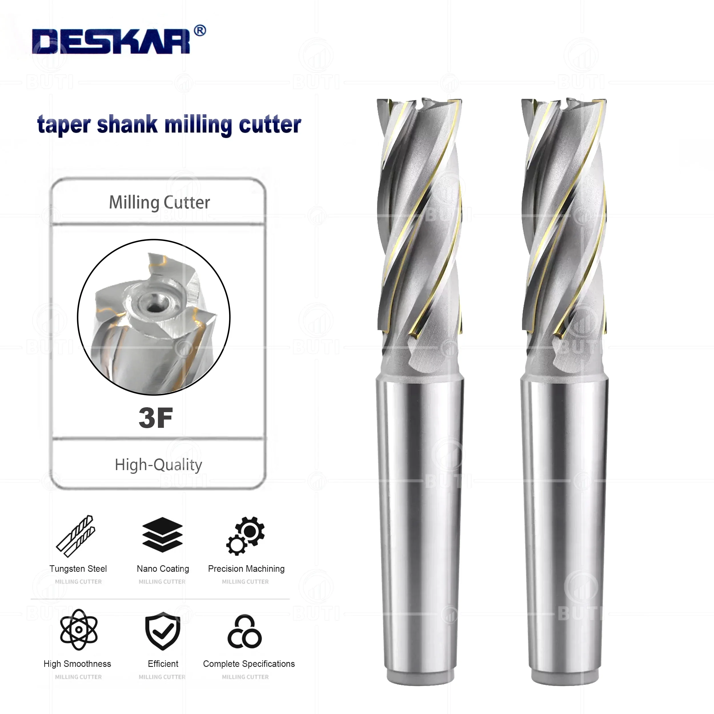 DESKAR-Fraise-queue-conique-en-alliage-incrust-spirale-100-originale ...