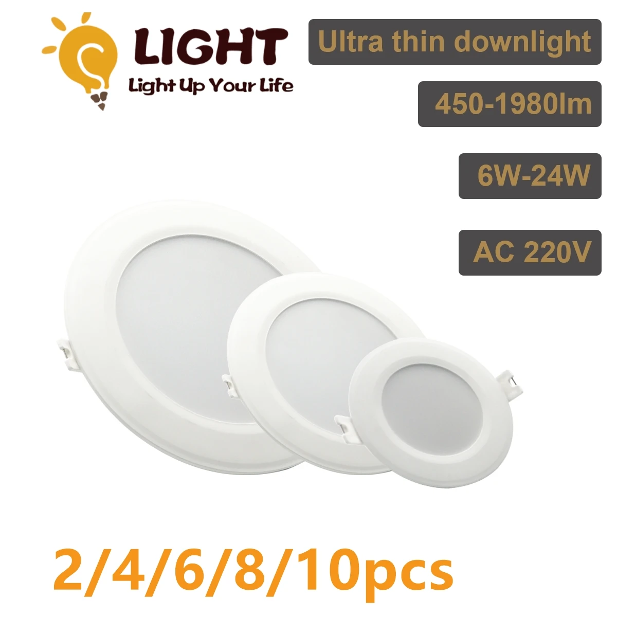 LED Downlight 220V Spot Three colors 6W 10W 14W 17W 20W 24W Recessed in ...