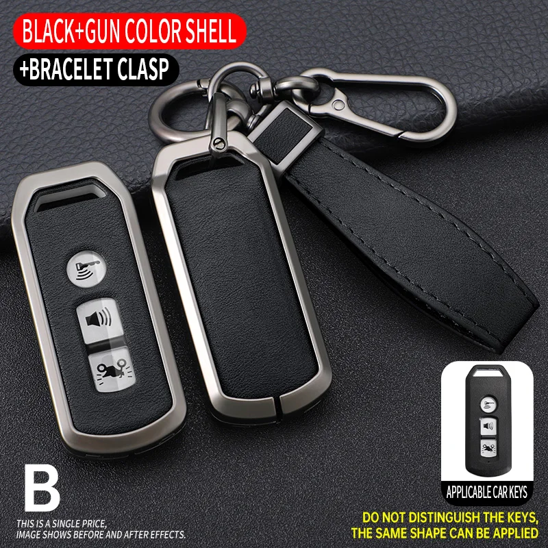 Alloy-Leather-Key-Case-Cover-Keychain-For-Honda-Pcx-125-Forza-125-300 ...